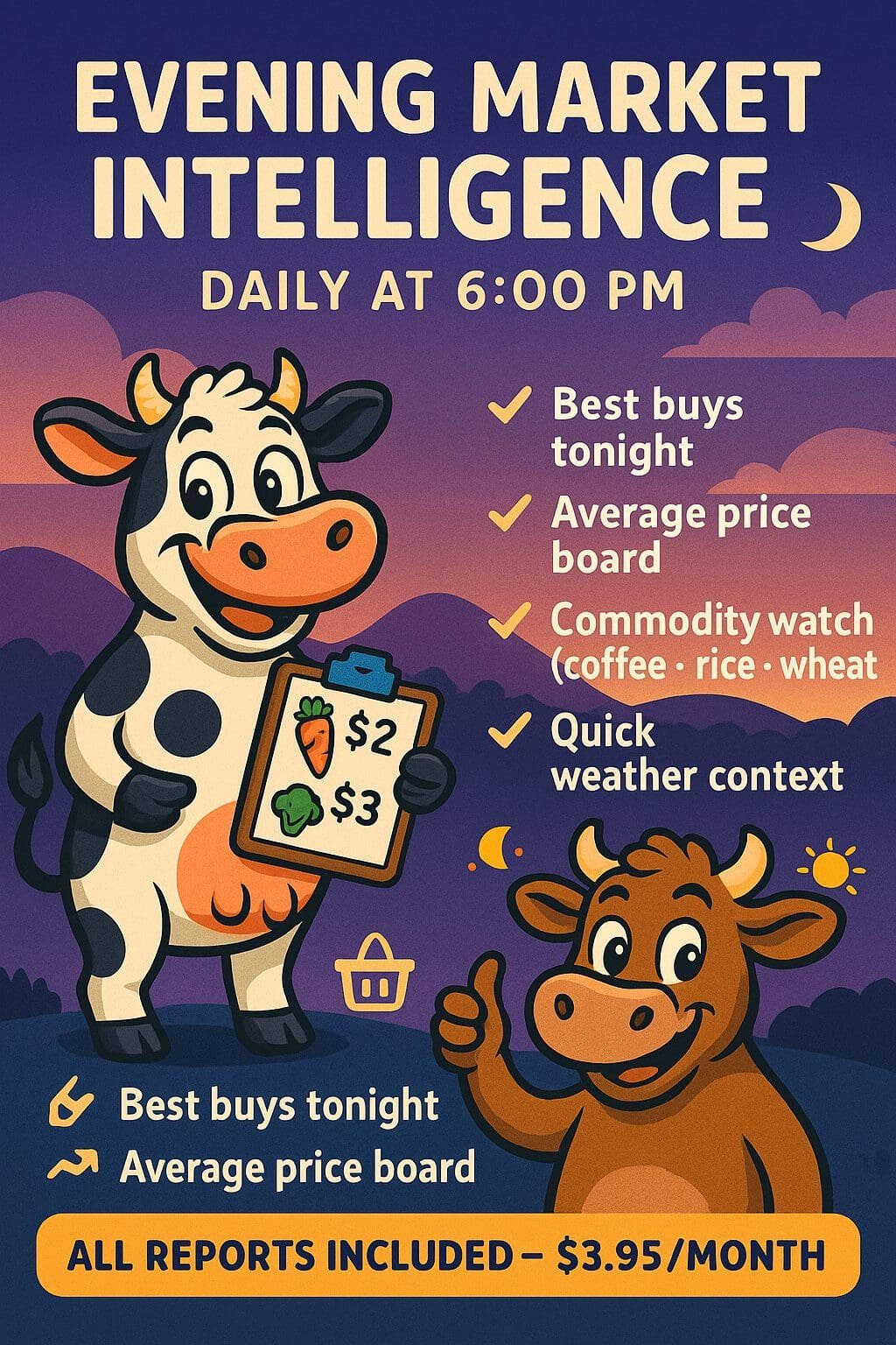 Evening Market Intelligence — Dayboro Produce Prices Daily at 6 pm